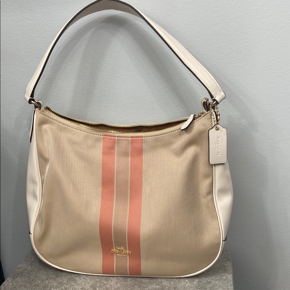 Coach | Bags | Coach Varsity Stripe Zip Top Shoulder Bag Nwt | Poshmark